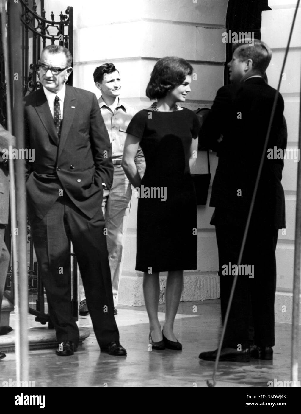 LYNDON B. JOHNSON, JACQUELINE KENNEDY AND JOHN F. KENNEDY AT THE WHITE ...