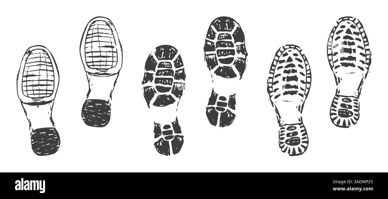 Shoe print boot, foot step silhouette mark. Boot Print textured, grunge ...