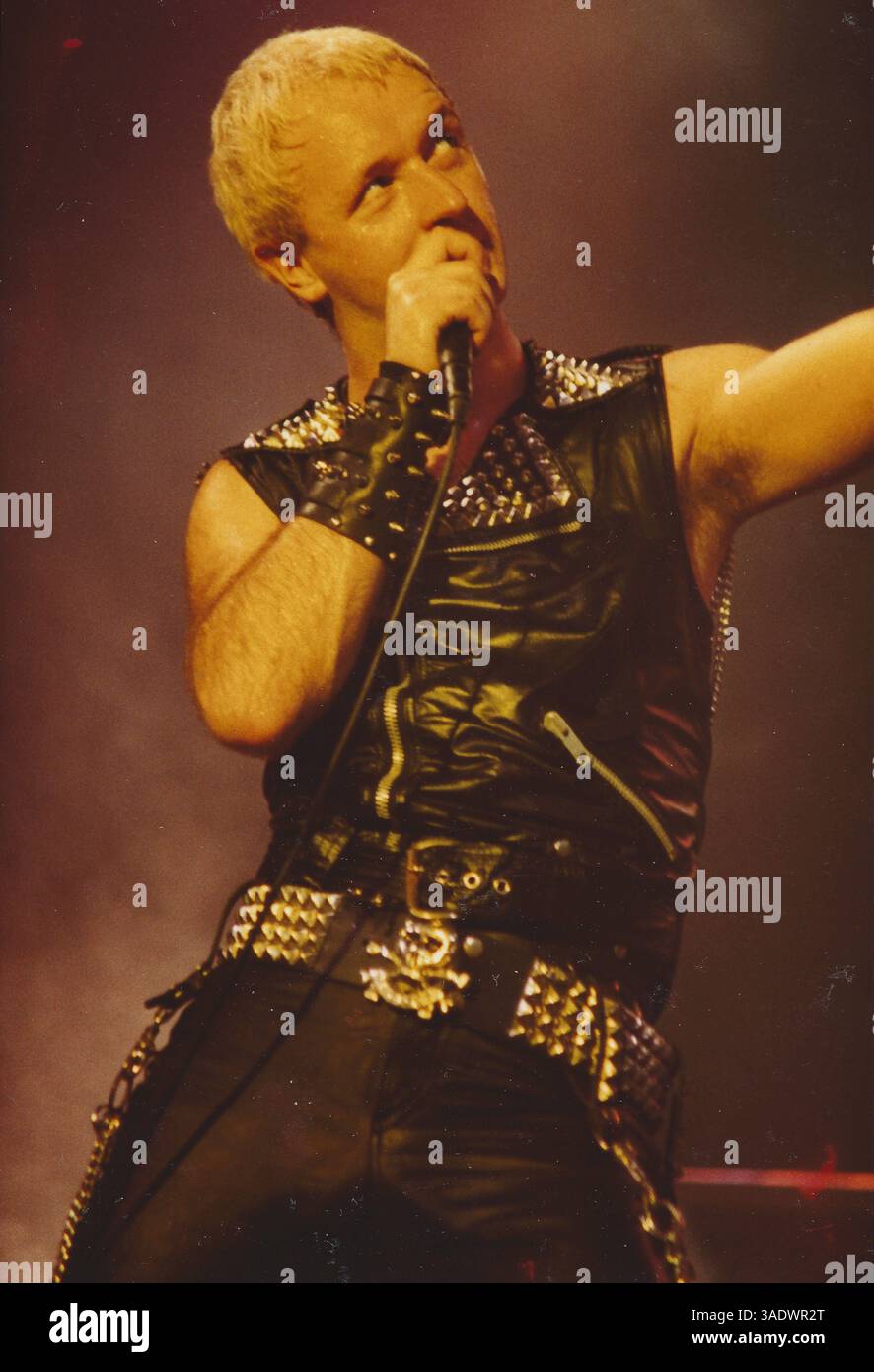 Oct. 09, 1982 - New Haven , Connecticut, U.S. - ROB HALFORD with ...