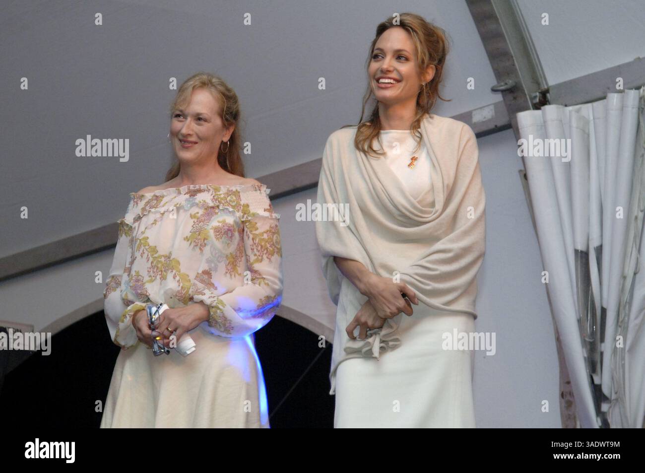 Aug 27, 2005; Wainscott, NY, USA; ANGELINA JOLIE and MERYL STREEP at ...