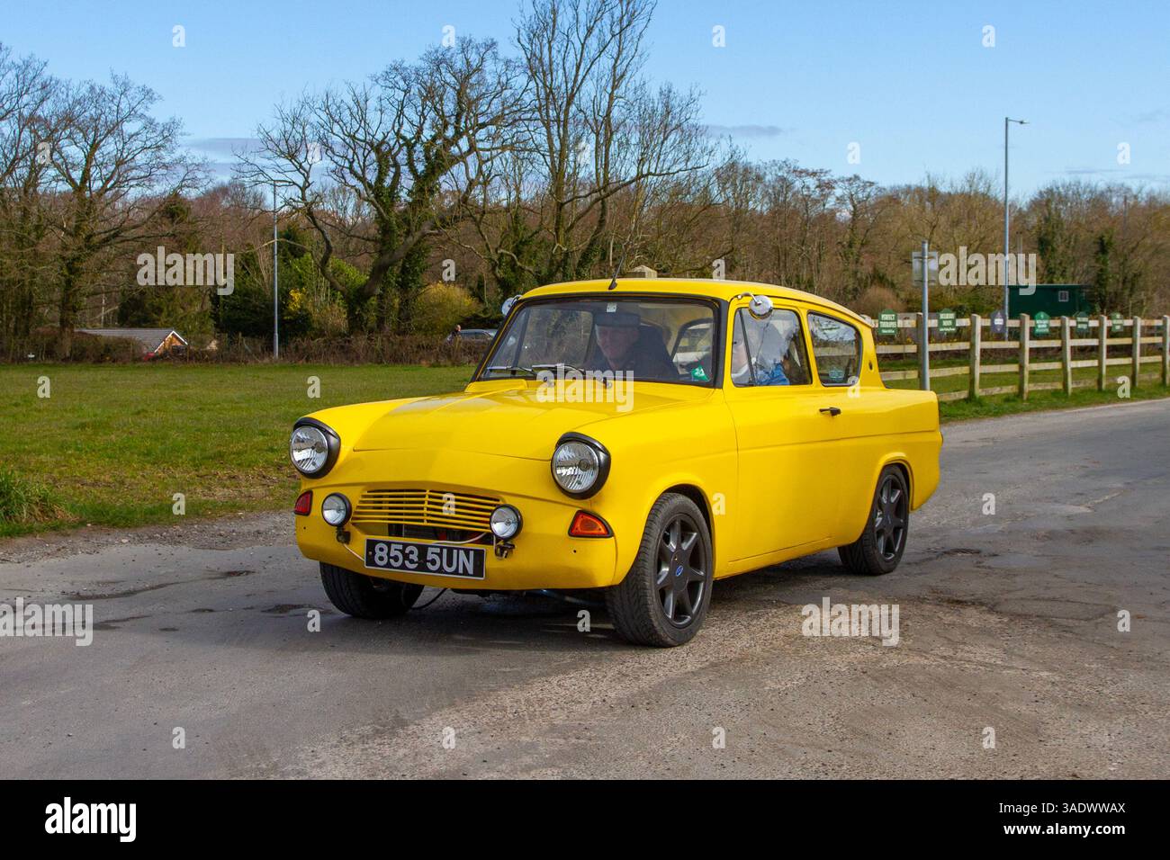 1963 60s sixties modified custom Yellow Ford Anglia Petrol 997 cc ...