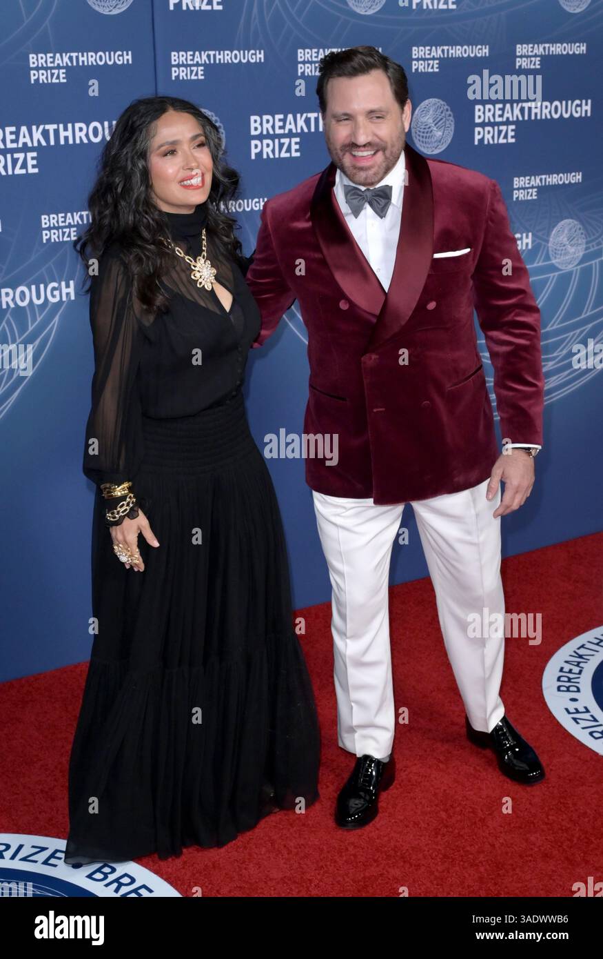 Santa Monica, CA. 02MAR2025: Salma Hayek & Edgar Ramirez at the 11th ...