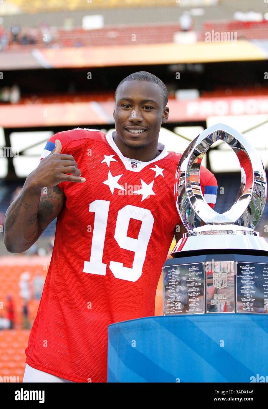 January 29, 2012: Brandon Marshall (19) of the Miami Dolphins gives a ...