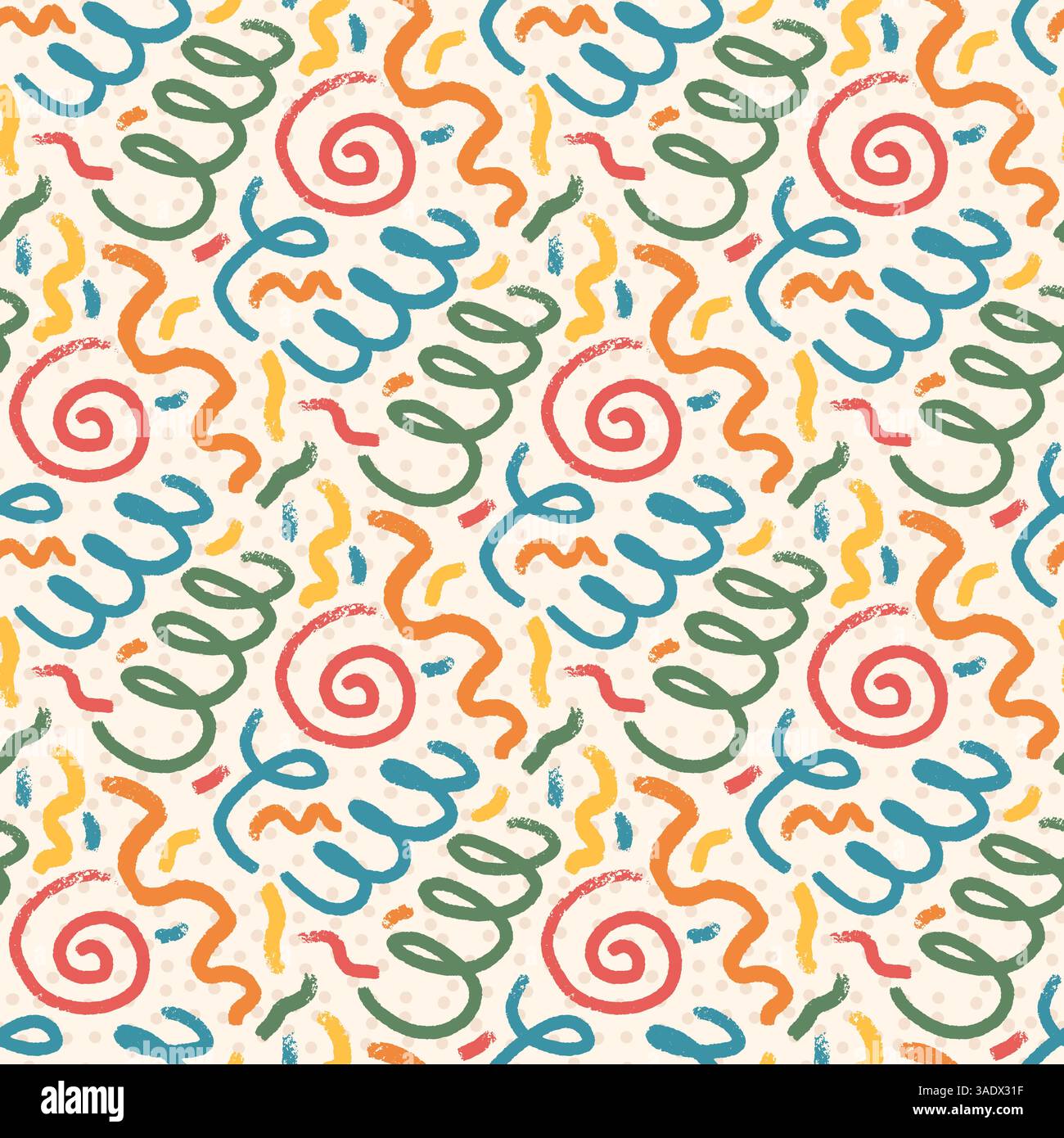 Birthday party seamless pattern template. Spirals lines geometric party ...
