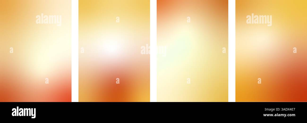 Warm blur gradient background. Sunny autumn gradation templates set ...