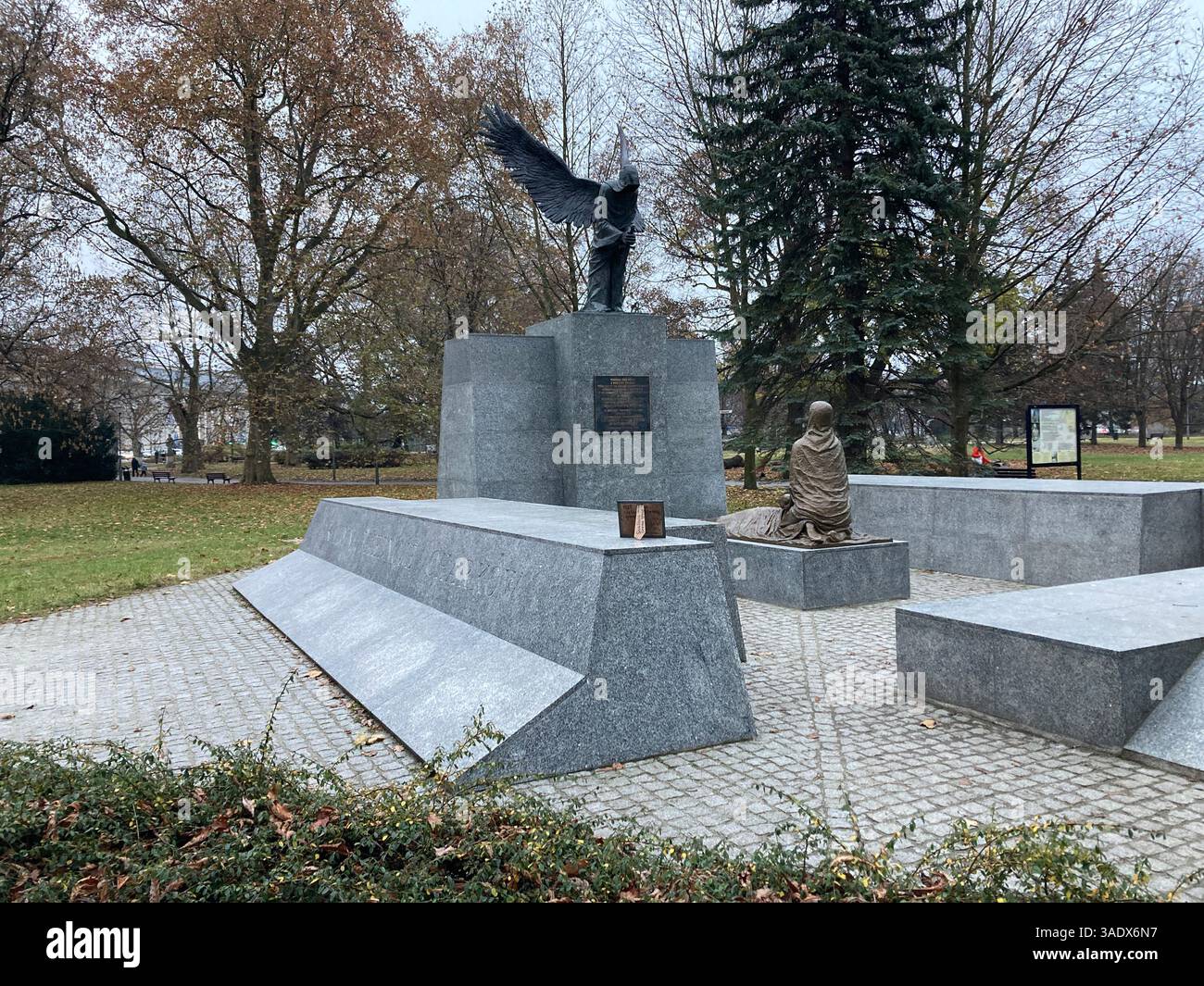 Monument in the park. Wrocaw. City landscape view of the Polish city of ...
