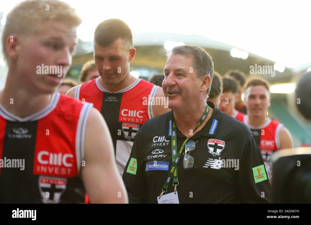Ross Lyon, Senior Coach of the Saints during the AFL Round 4 match ...