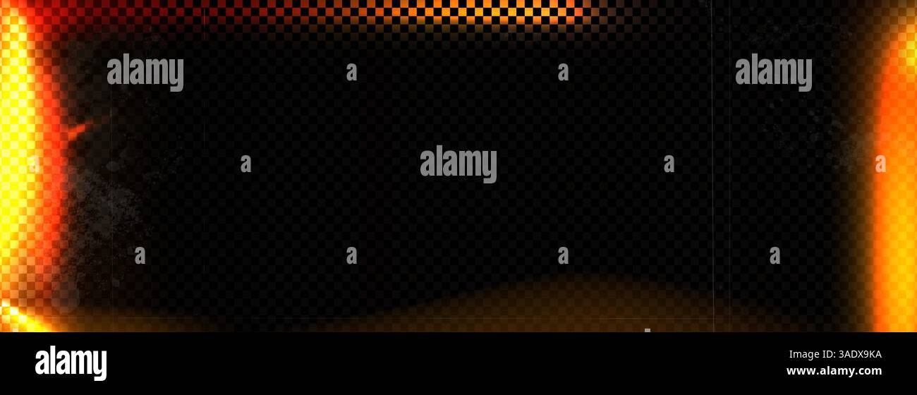 Old film light leak overlay effect with orange flare. Camera vintage ...