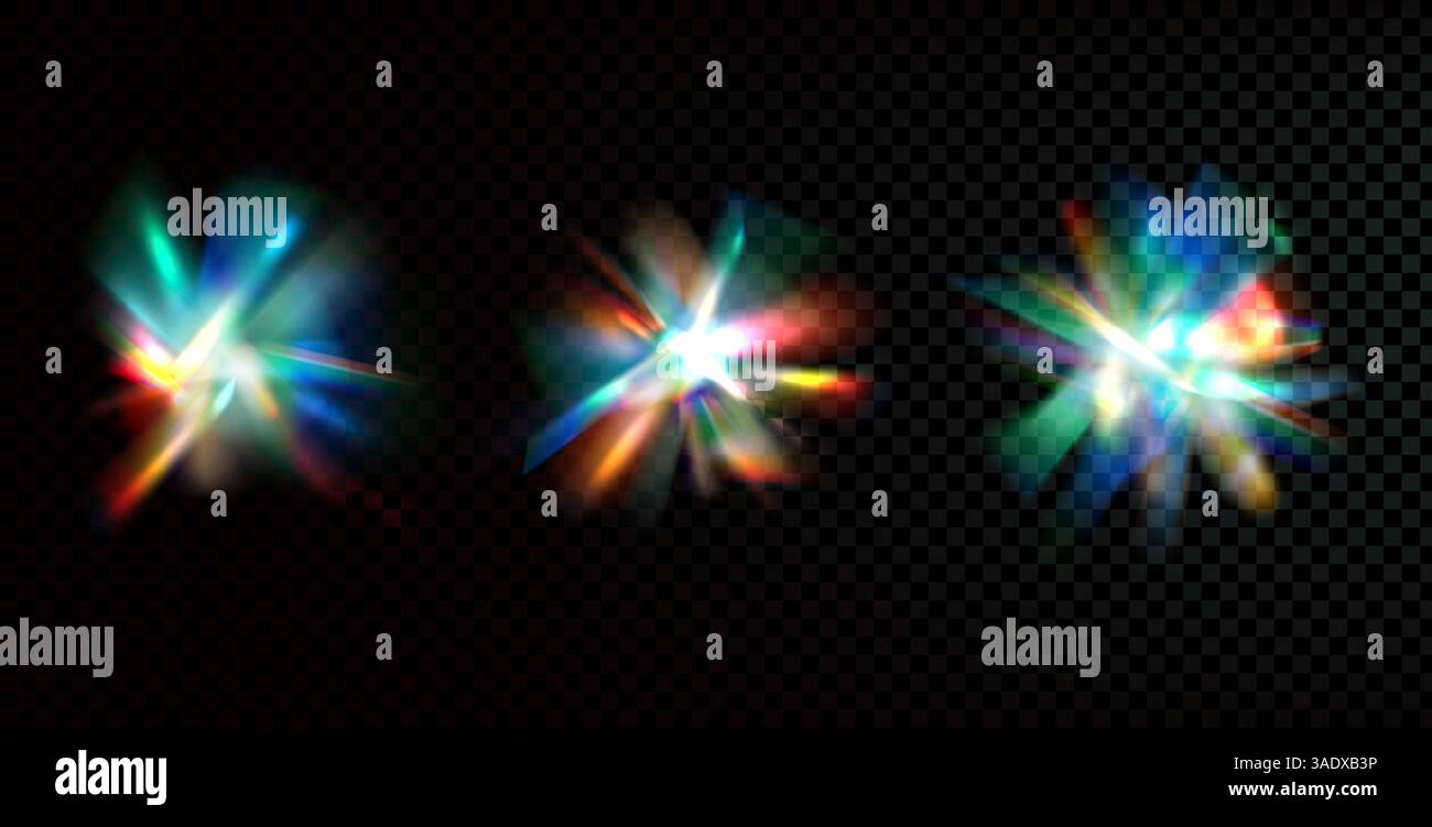 Flare glow effect with diamond iridescent glass shine. Light crystal ...