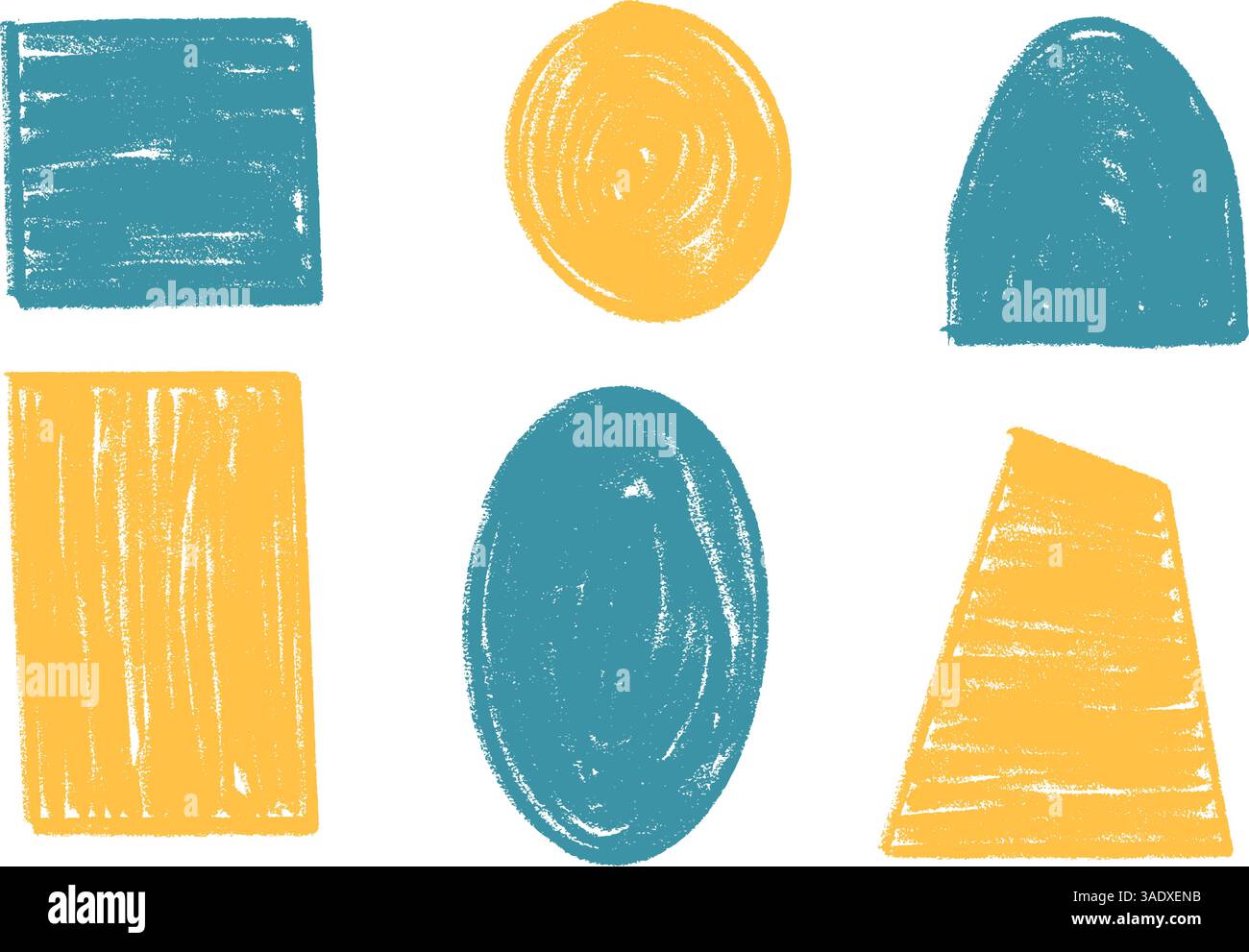 Kids geometric shapes set. Text boxes textured frames. Rounded and ...