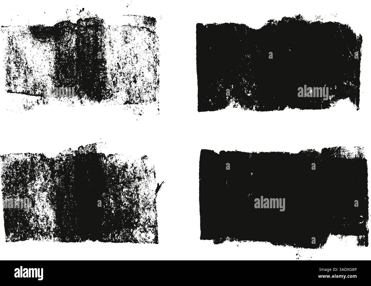 Thick streaks text box tag. Grunge brush paint stokes. Brayer ink black ...
