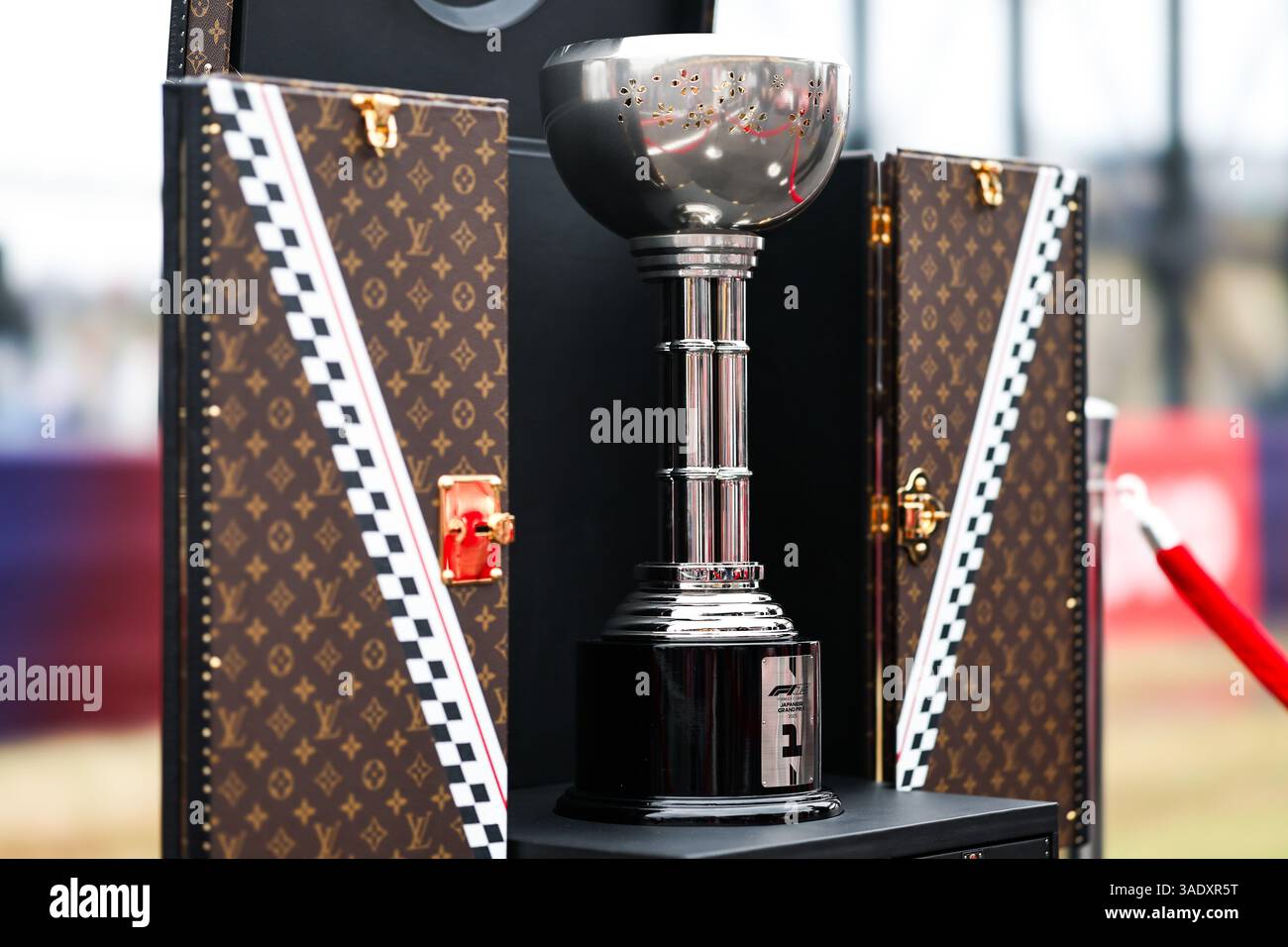 Suzuka, Japan. 06th Apr, 2025. SUZUKA, JAPAN - APRIL 6: Winner’s trophy ...
