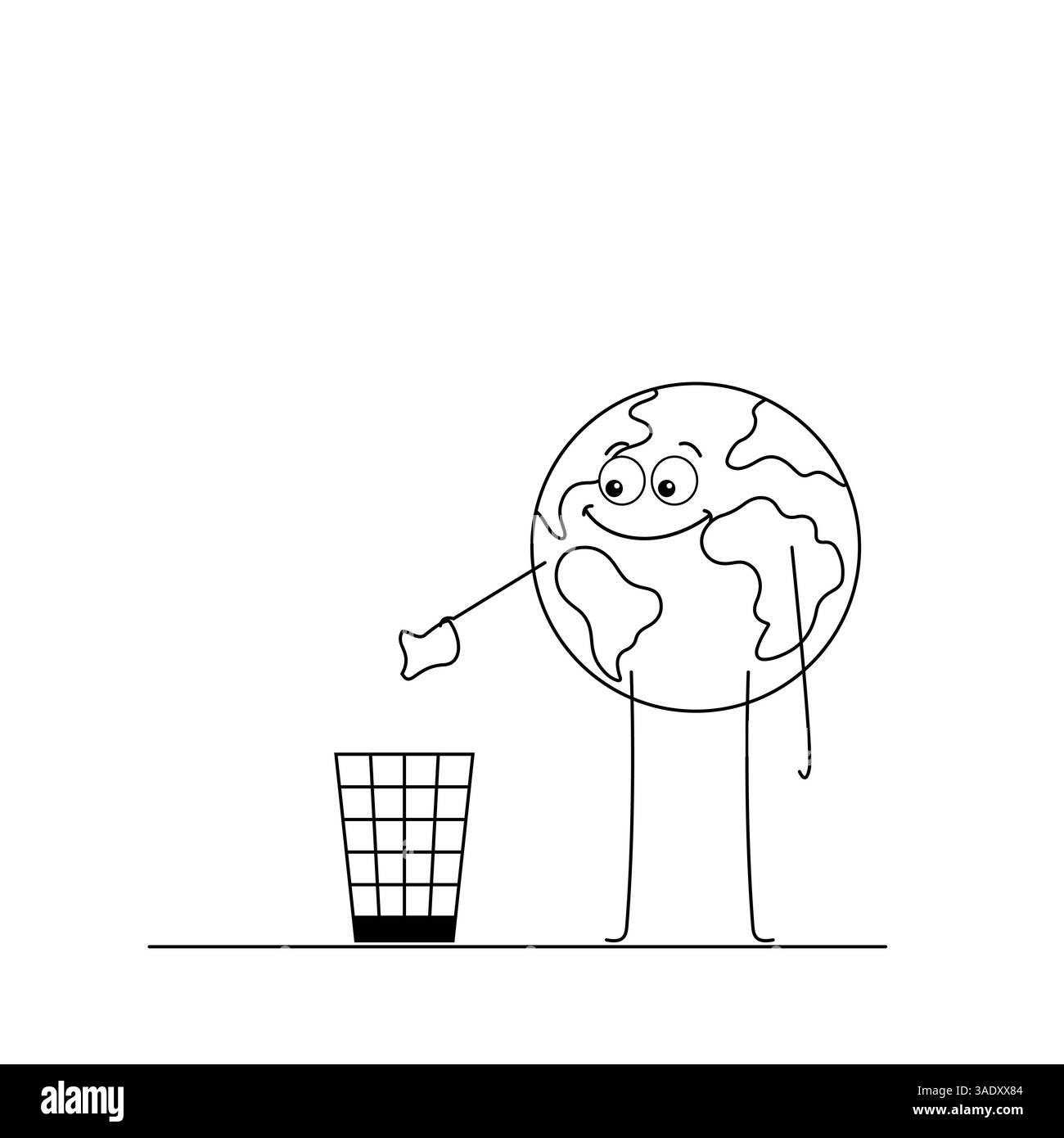 Eco friendly,illustration of the earth collecting trash Stock Vector ...