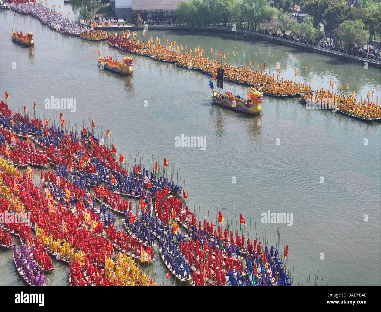 Jiangyan. 6th Apr, 2025. An aerial drone photo taken on April 6, 2025 ...
