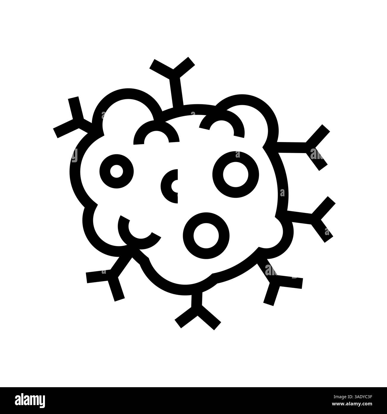 cancer black line icon for digital and print projects. Minimal clean ...