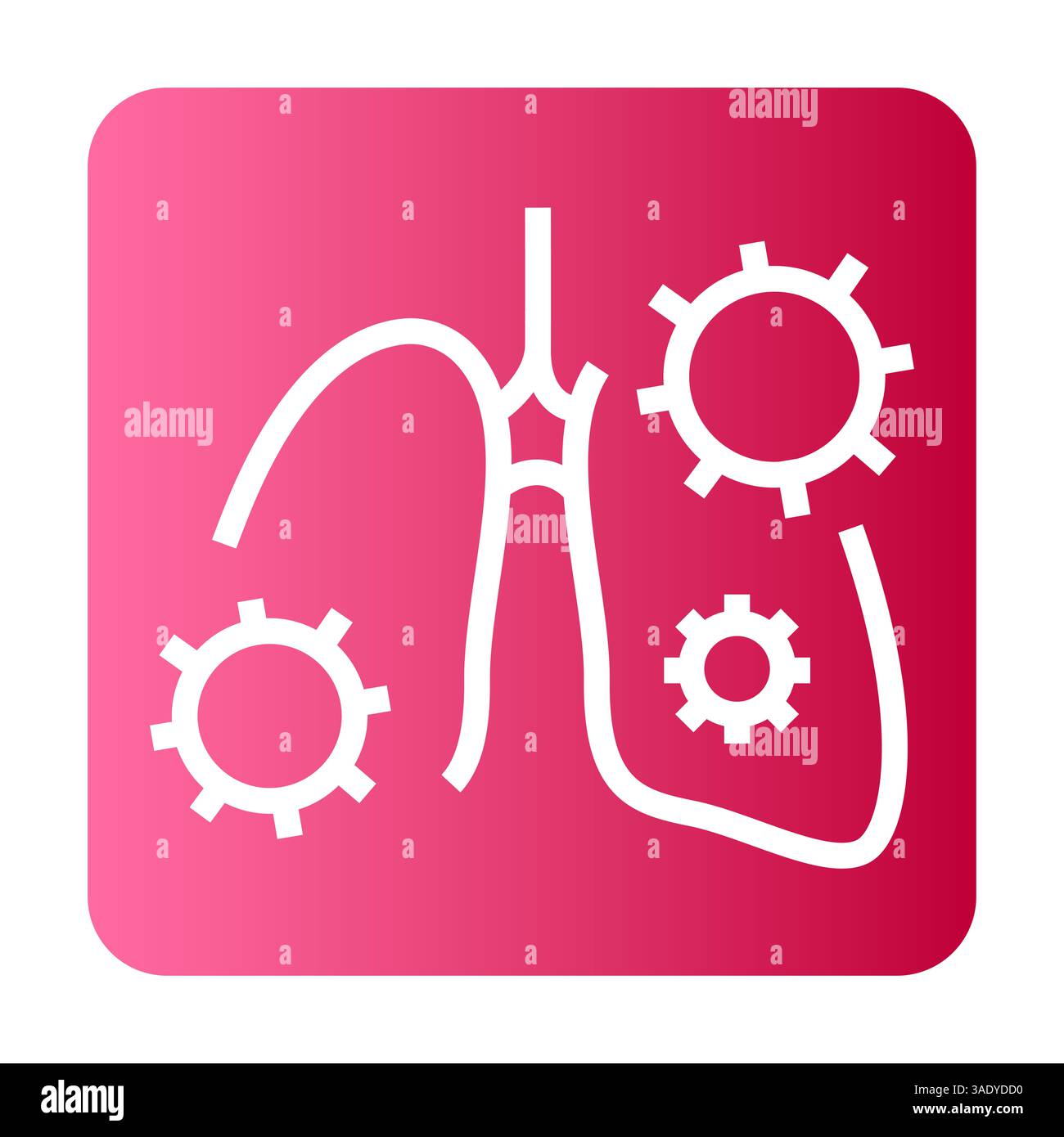bronchitis black line icon for digital and print projects. Minimal ...