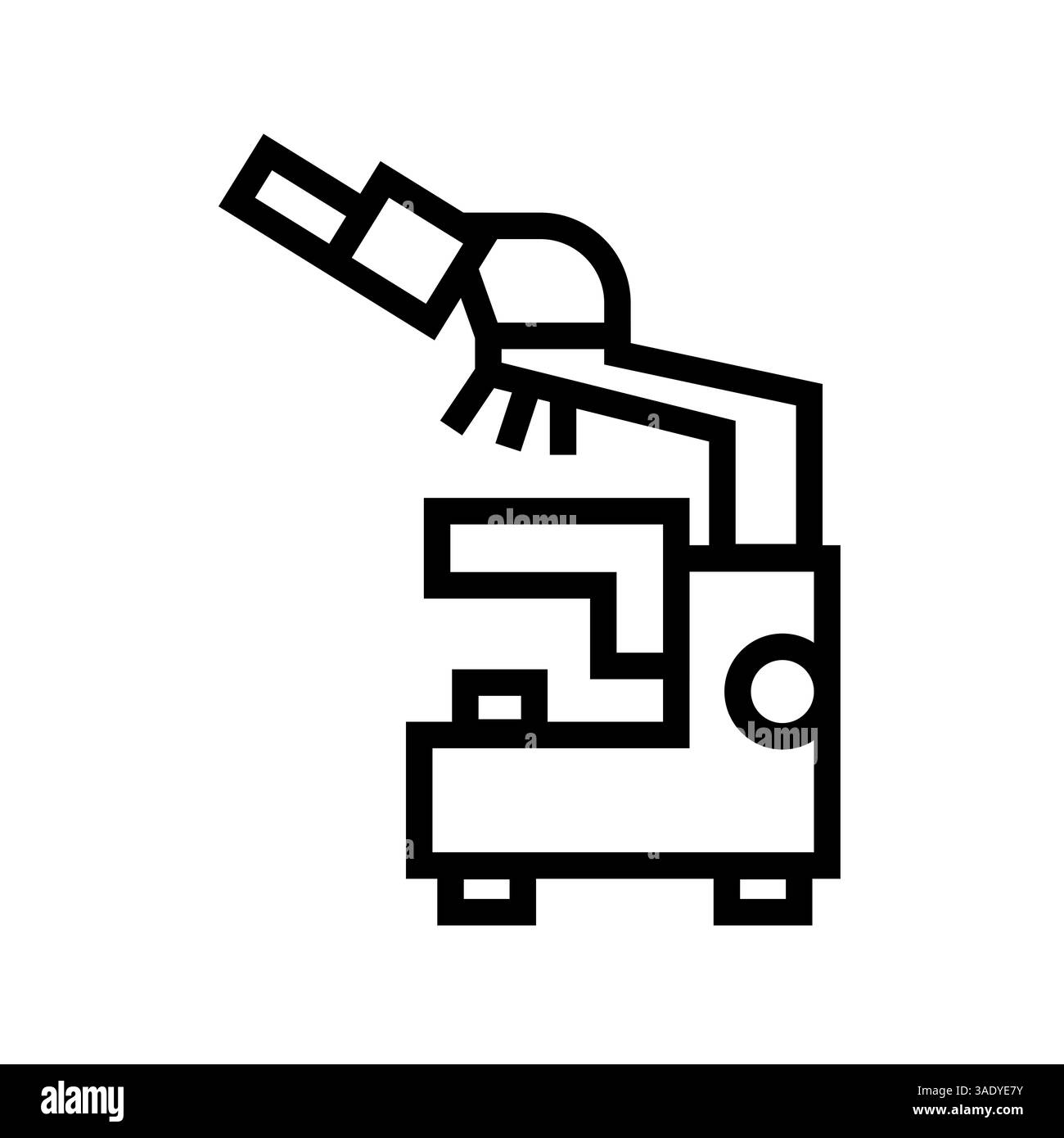 microscope black line icon for digital and print projects. Minimal ...