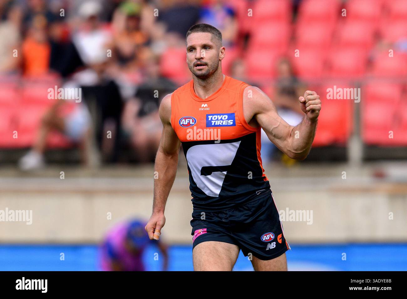 Sydney, Australia. 06th Apr, 2025. Jesse Hogan of the GWS Giants ...