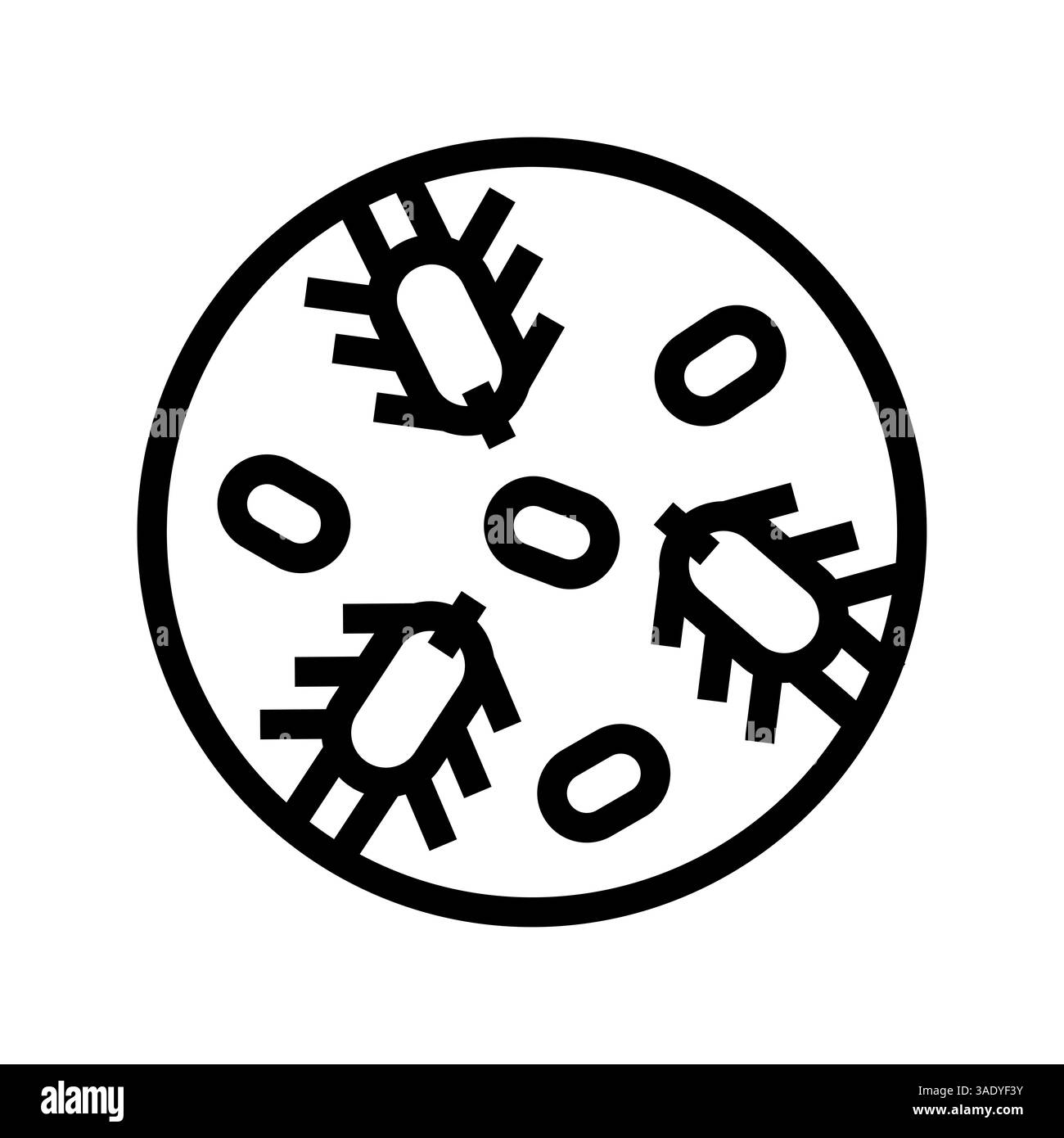 Escherichia coli black line icon for digital and print projects ...