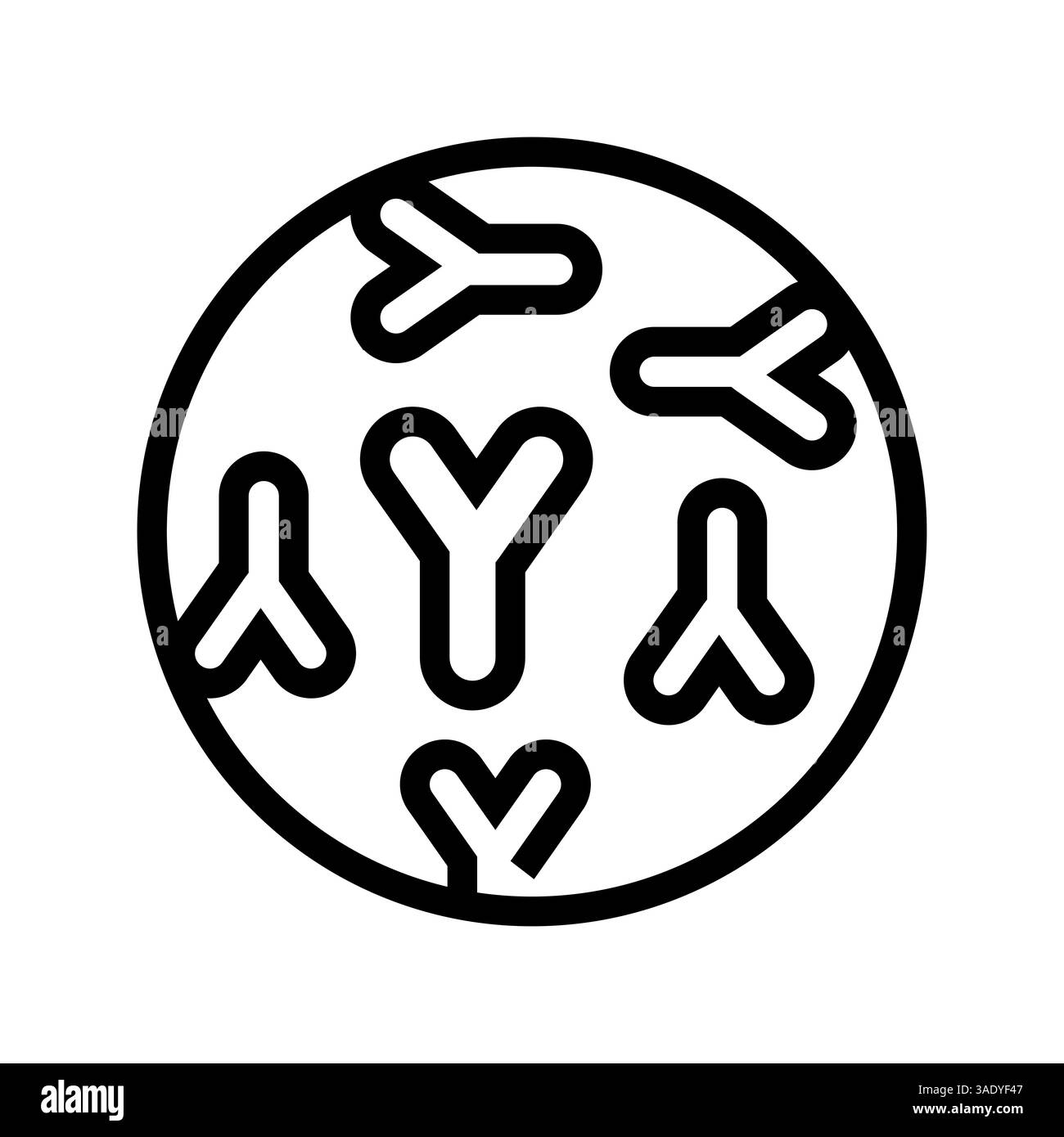 Bifidobacterium black line icon for digital and print projects ...