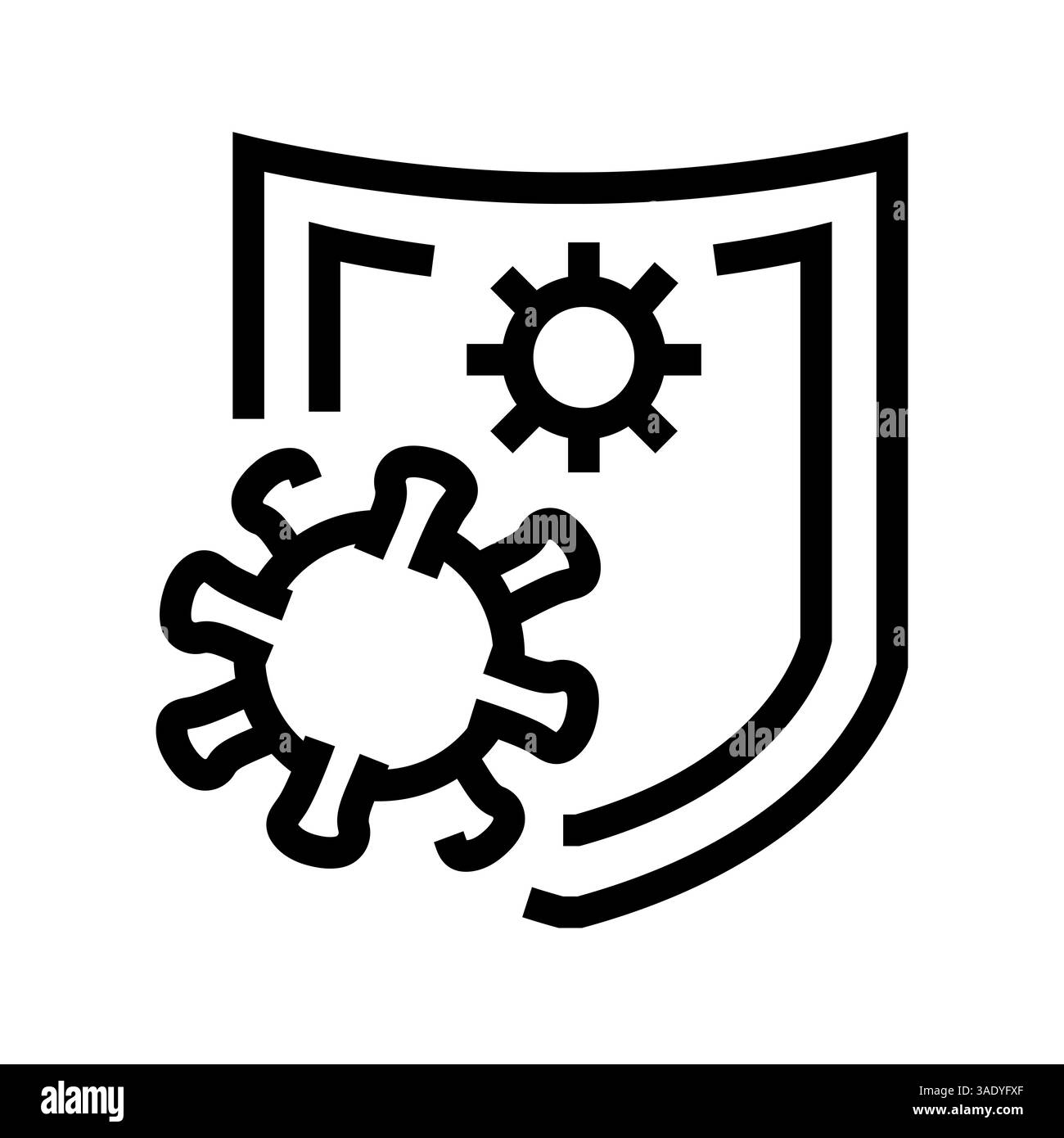 Immune system protection black line icon for digital and print projects ...