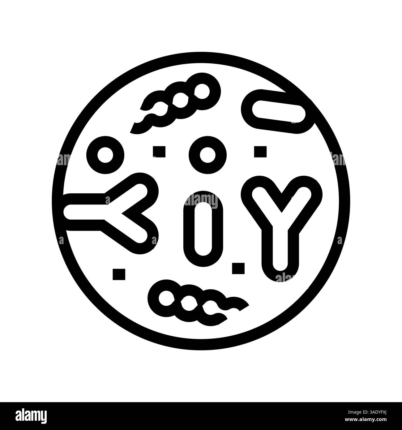 Gut microbiome black line icon for digital and print projects ...