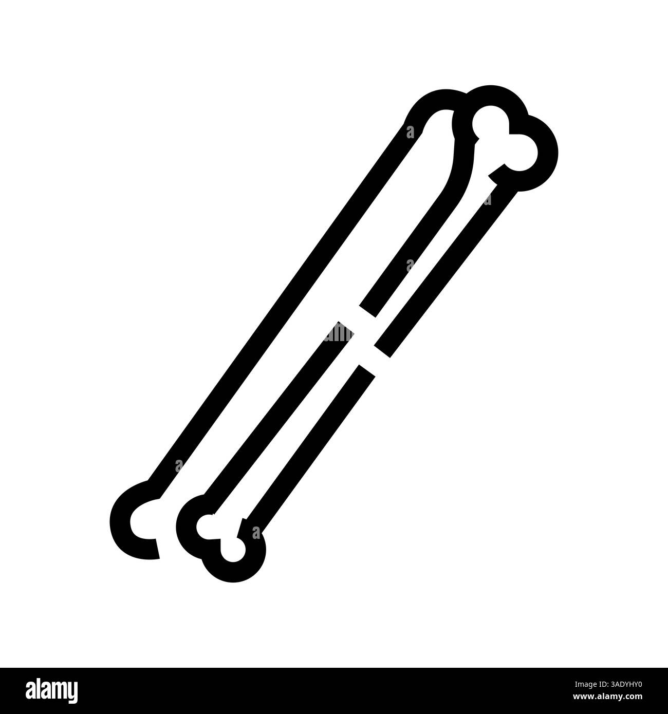 Tibia fracture black line icon for digital and print projects. Minimal ...