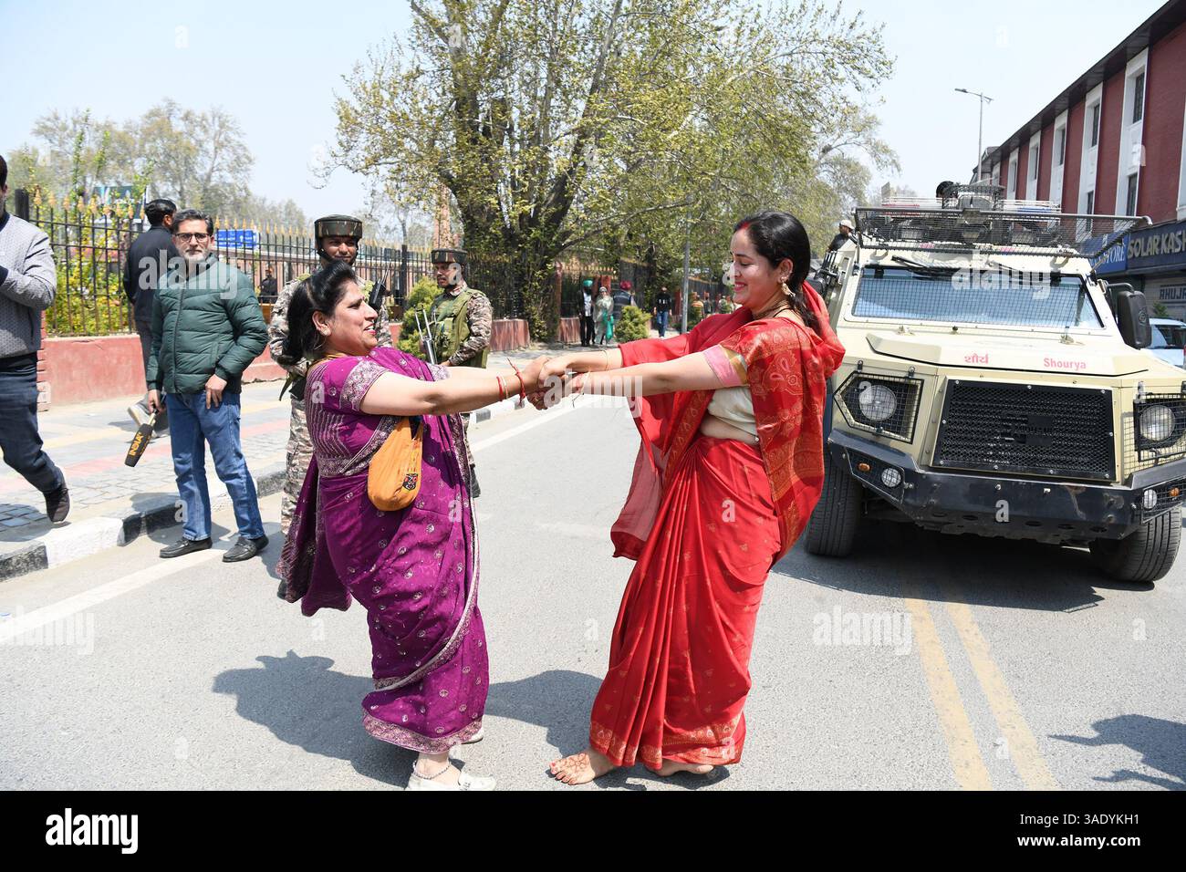 April 6, 2025, Srinagar, Jammu And Kashmir, India: Hindu devotees dance ...