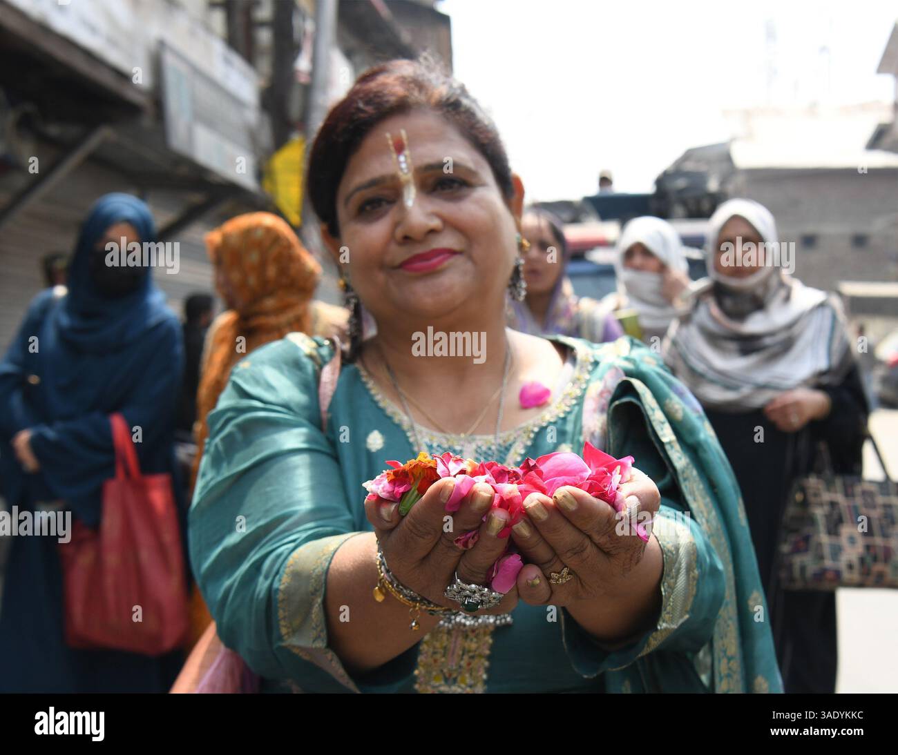 Srinagar, Jammu And Kashmir, India. 6th Apr, 2025. Hindu devotees dance ...