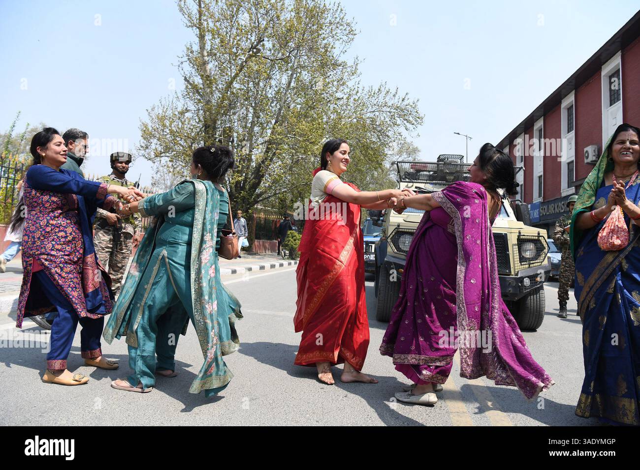 Srinagar, Jammu And Kashmir, India. 6th Apr, 2025. Hindu devotees dance ...