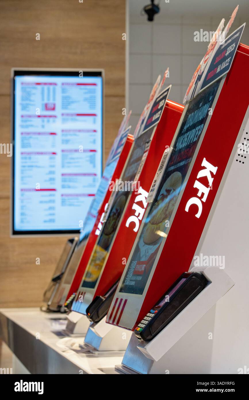Self-order Kiosk at Kentucky Fried Chicken (KFC) Restaurant. Minsk ...