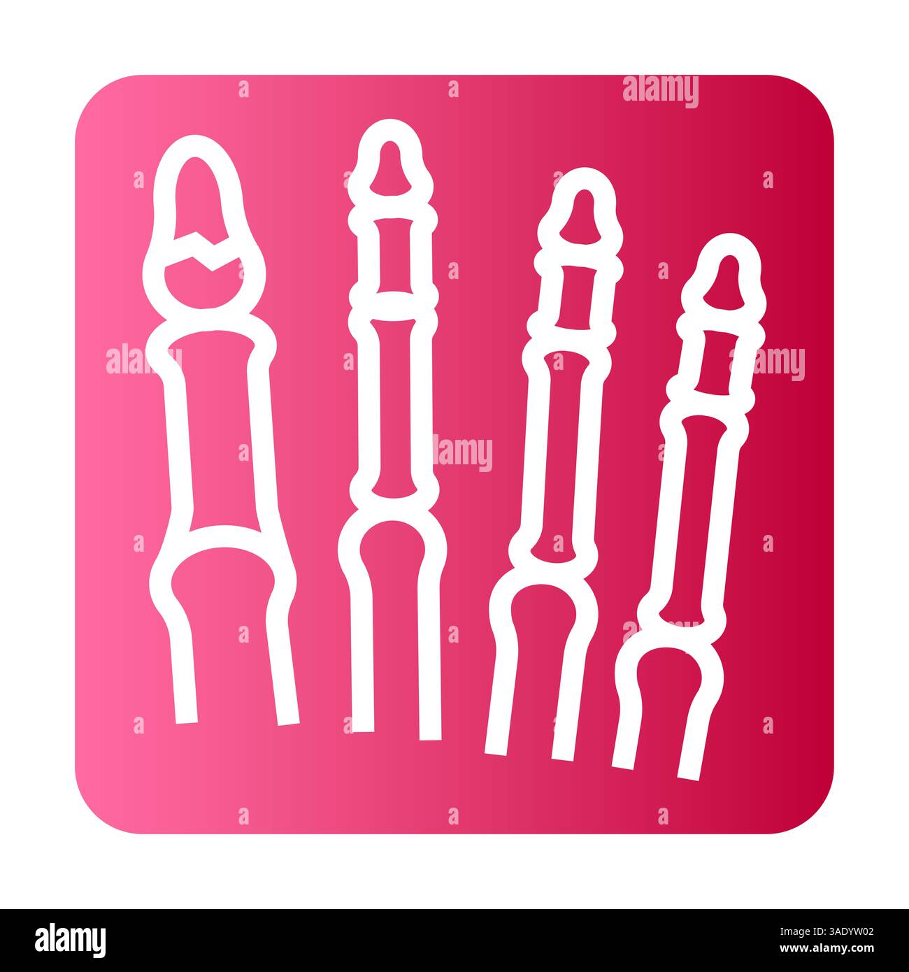 toe fracture black line icon for digital and print projects. Minimal ...