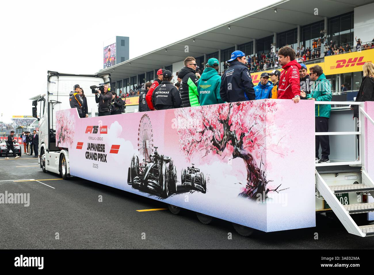 The drivers parade truck during the Formula 1 Lenovo Japanese Grand ...