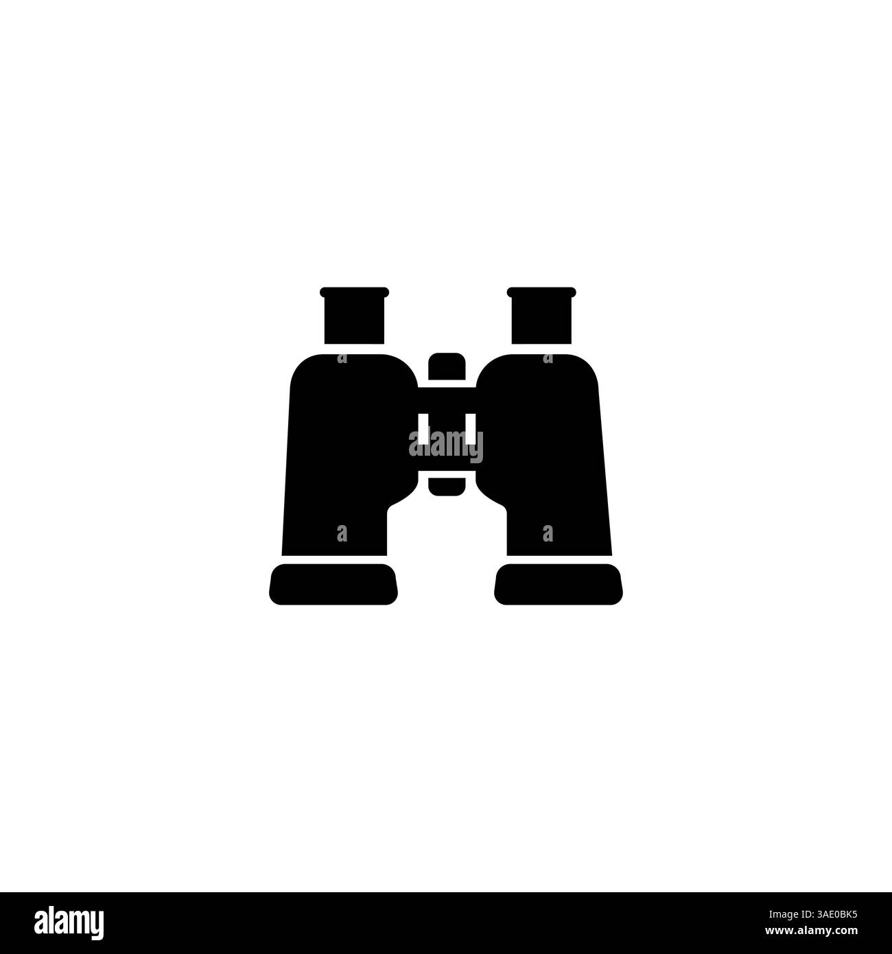 binoculars icon in black color on a white background, business vision ...