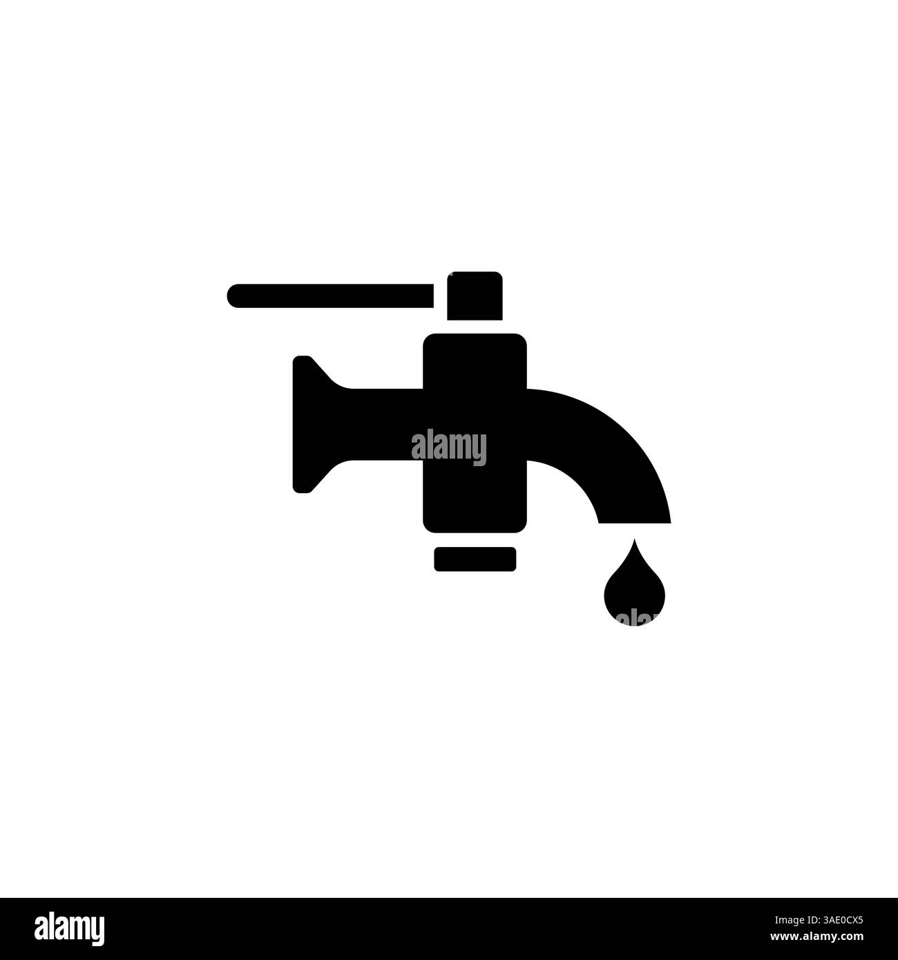 faucet icon in black color on a white background, water source Stock ...