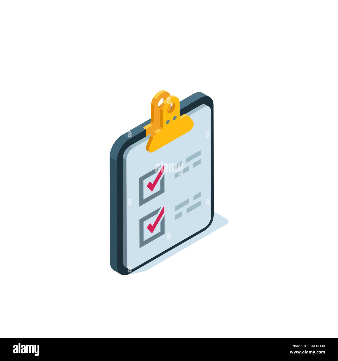 isometric tablet icon with checkmarks in color on a white background ...