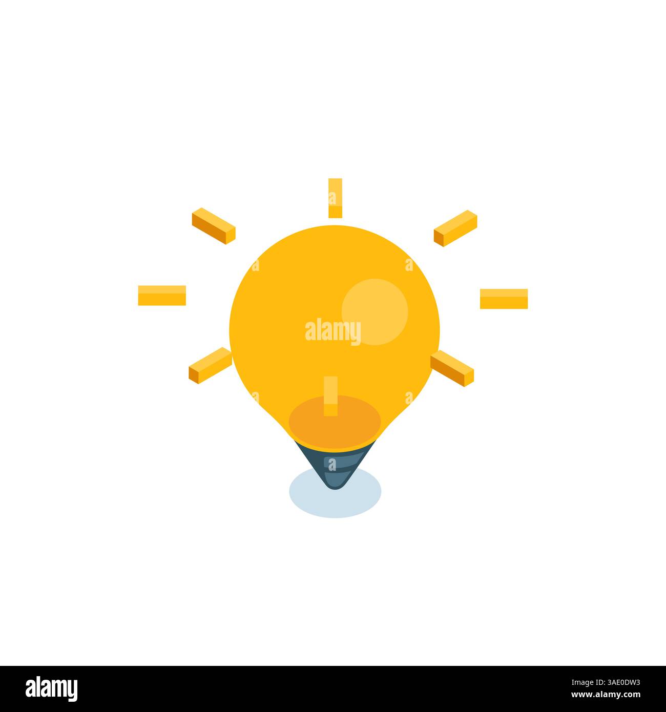 isometric light bulb icon in black on white background, creative idea ...