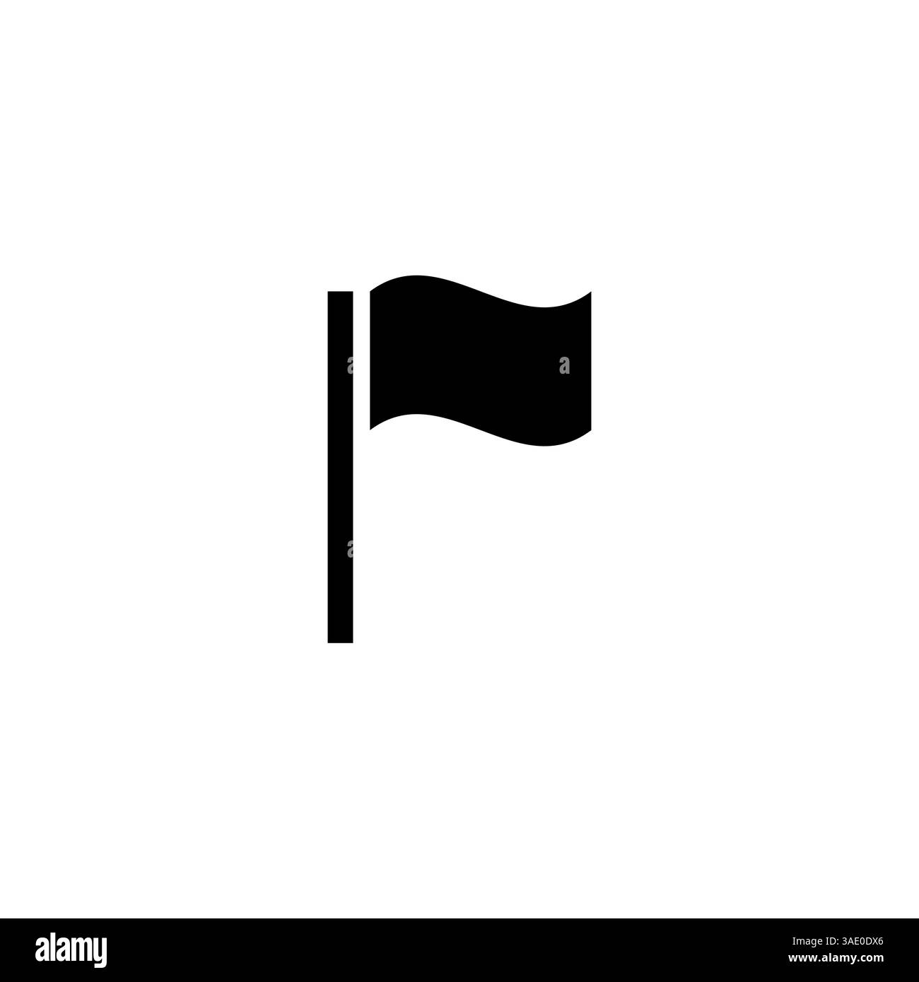 flag icon in black on white background, business success or goal ...