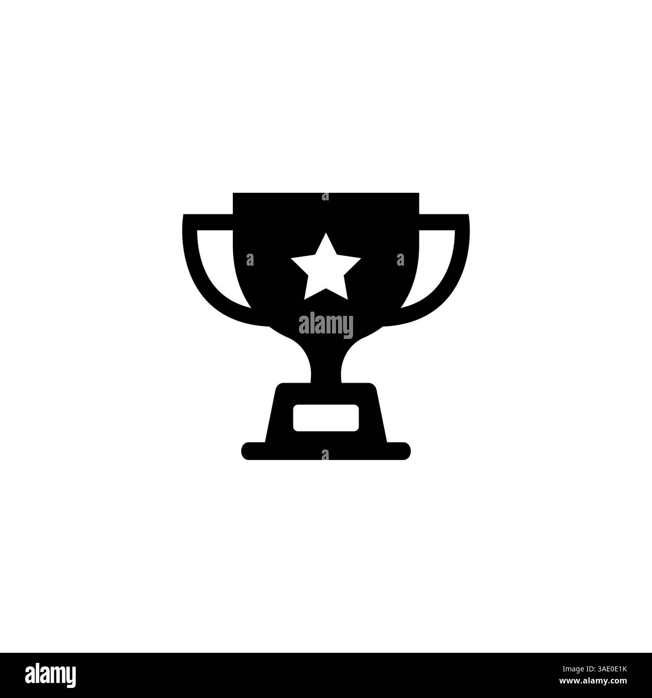 cup icon in black color on a white background, competition win or ...