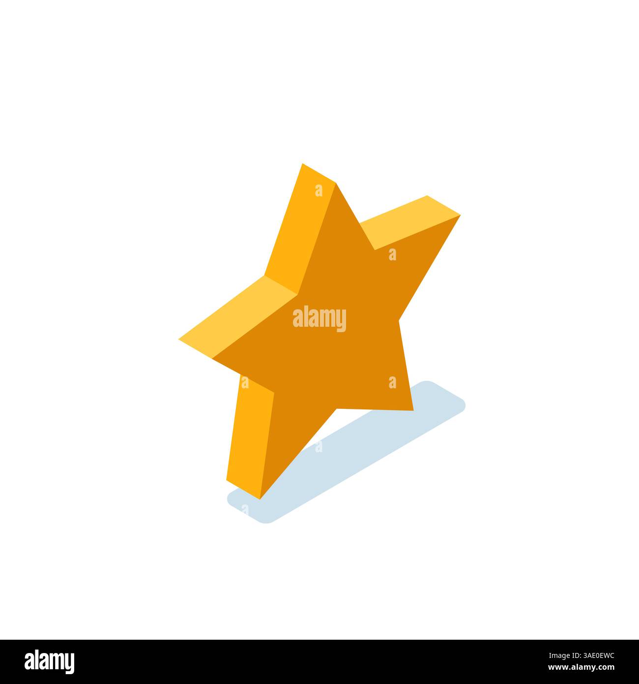isometric star icon in black color on white background, rating and ...