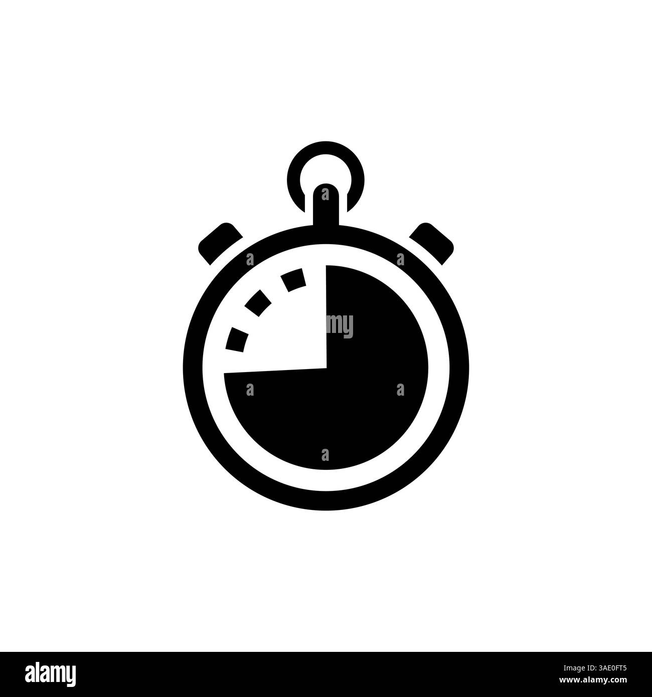 stopwatch icon in black color on a white background, a device for ...