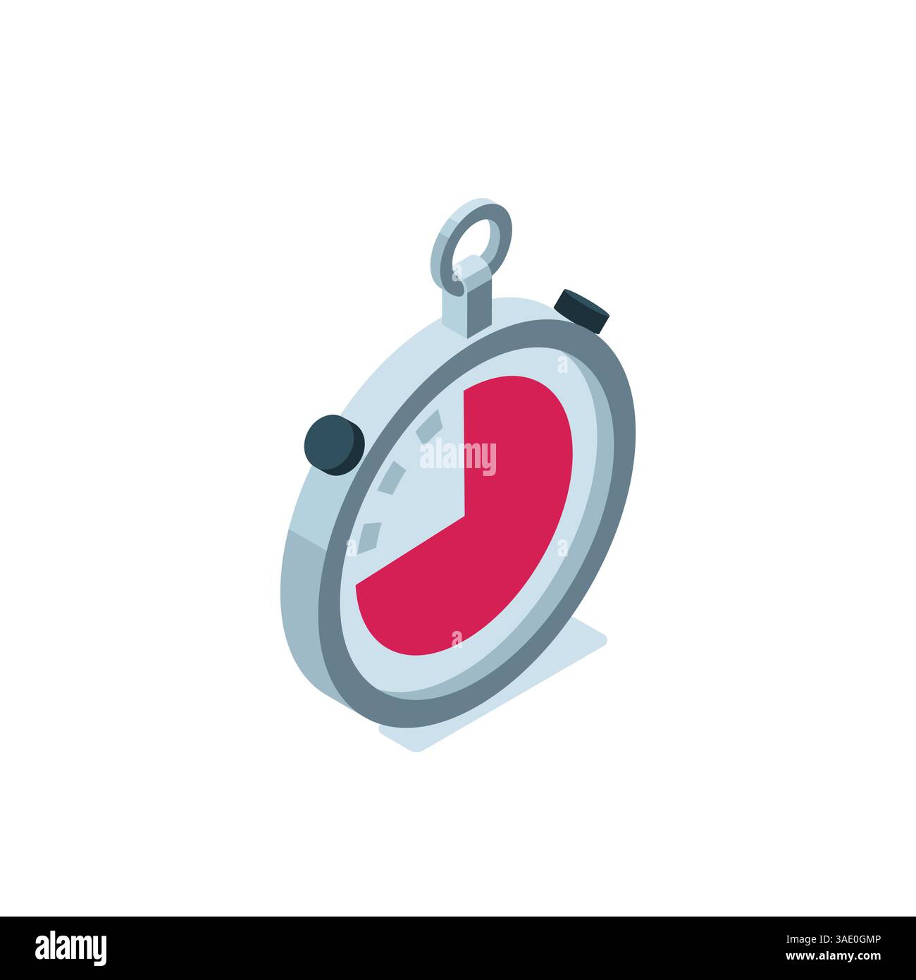 isometric stopwatch icon in black color on a white background, a device ...