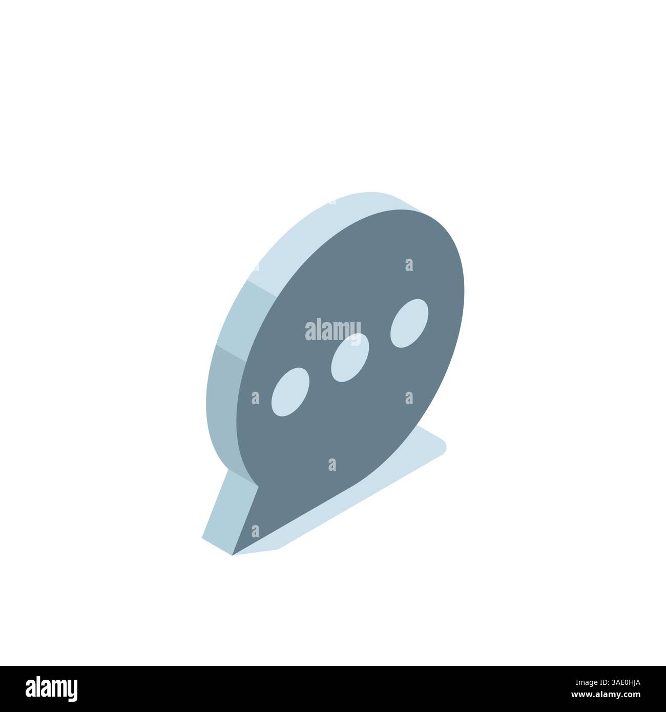 isometric text bubble icon in black color on white background, chat or ...