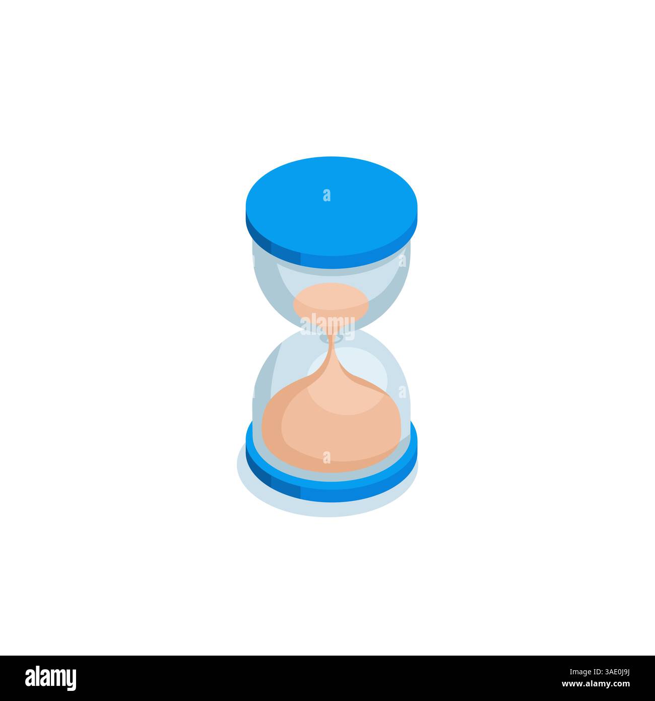 isometric hourglass icon in color on a white background, measurement of ...