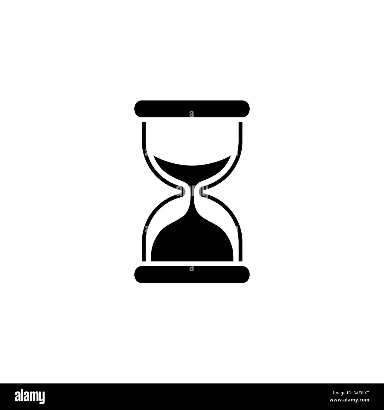 hourglass icon in black color on a white background, measurement of ...