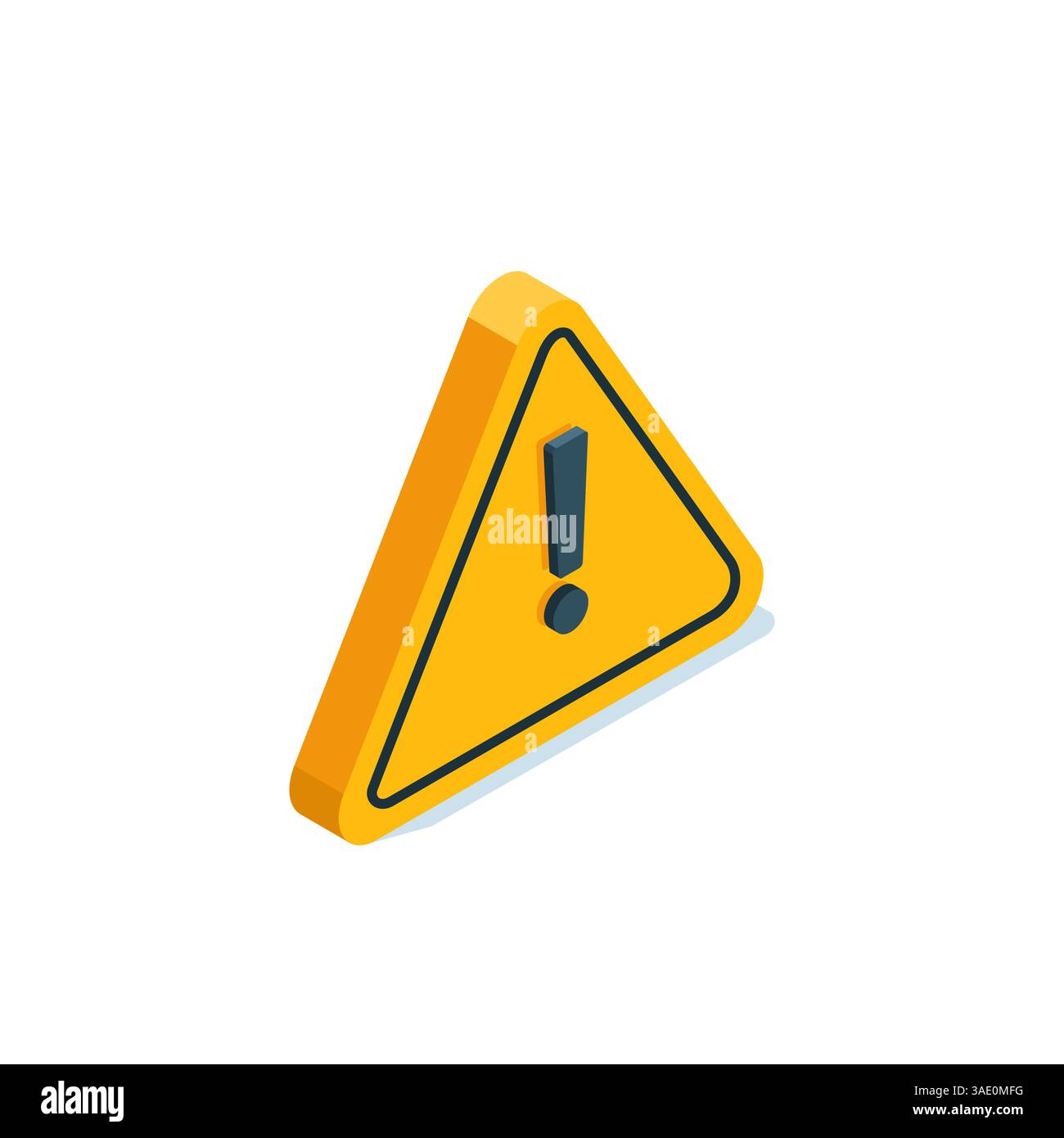 isometric triangular icon in yellow on a white background with an ...