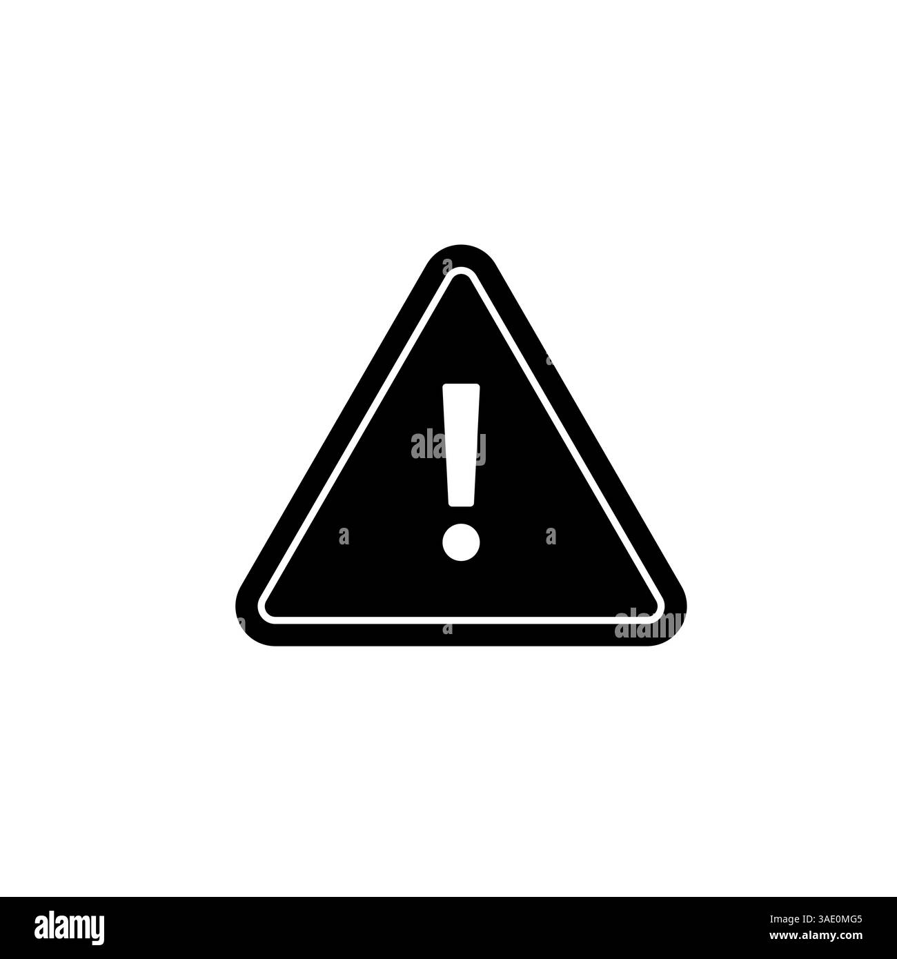 triangular icon in black on a white background with an exclamation mark ...