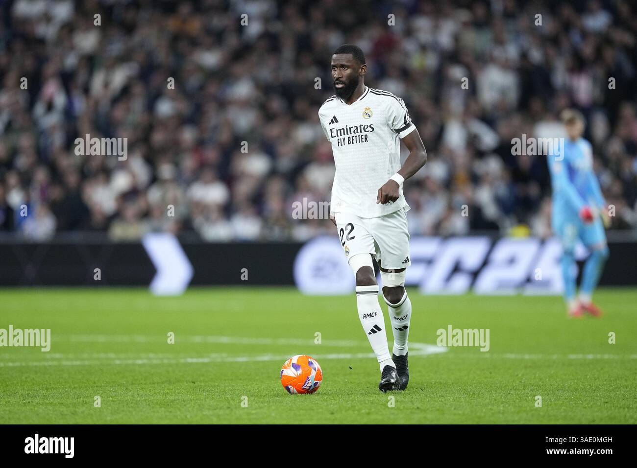 Madrid, Spain. 6th Apr 2025. Antonio Rudiger of Real Madrid during the ...
