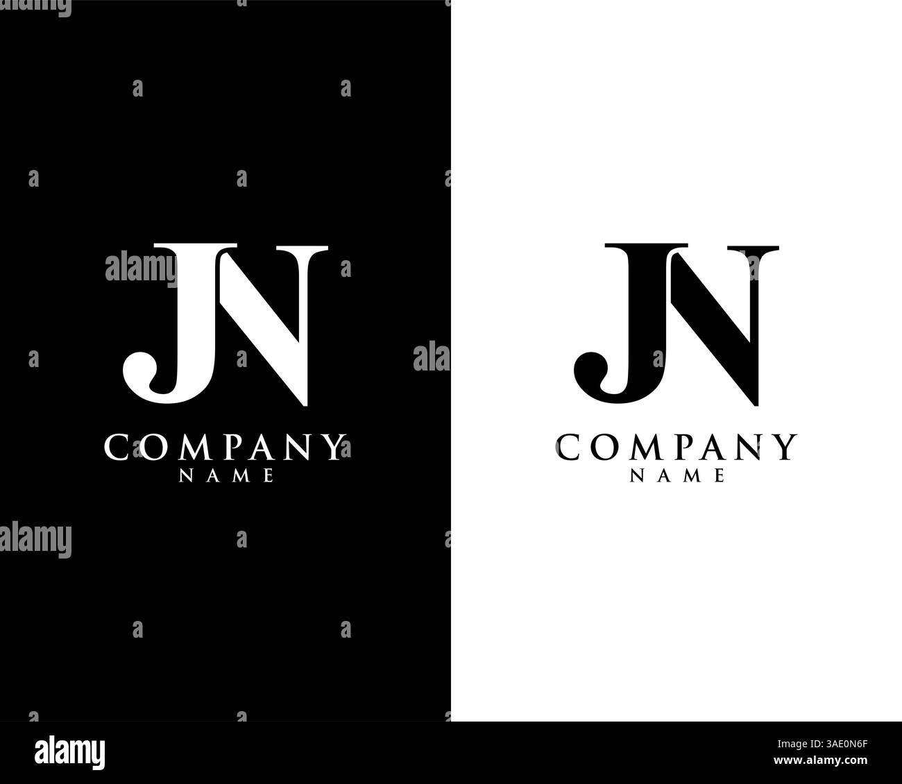 JN, NJ initial company name logo template vector Stock Vector Image ...