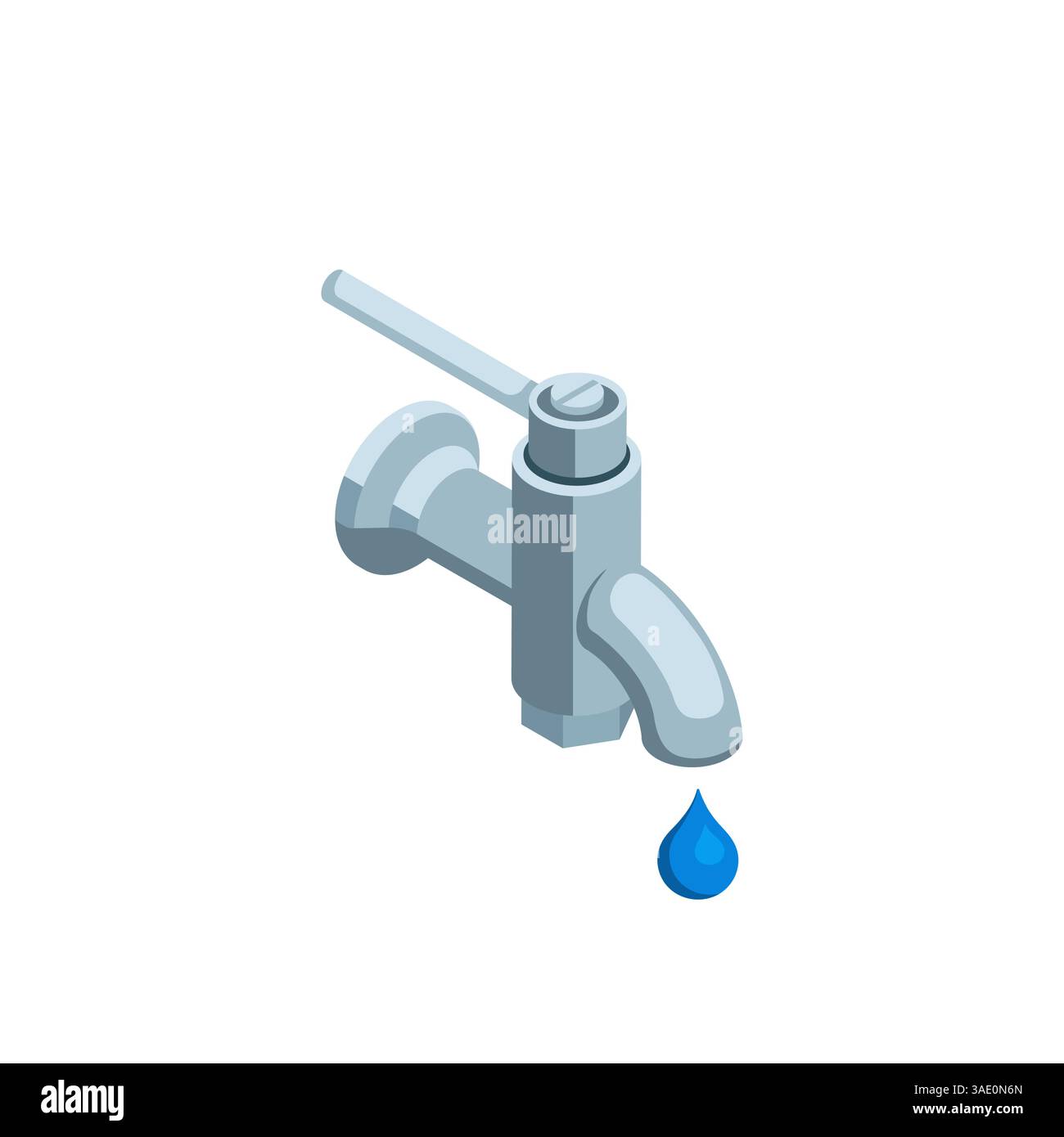 isometric faucet icon in color on a white background, water source ...